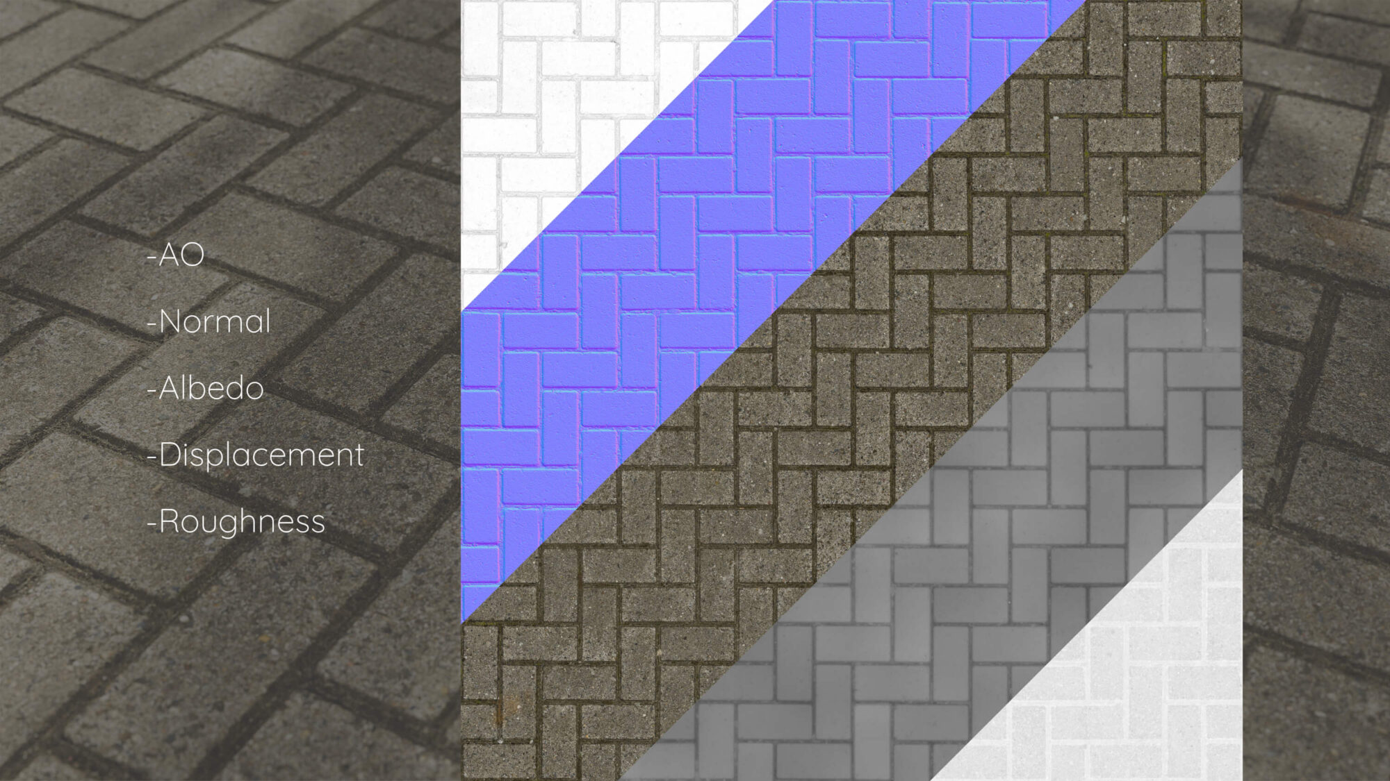 Herringbone Brick Floor 05 Seamless PBR Texture