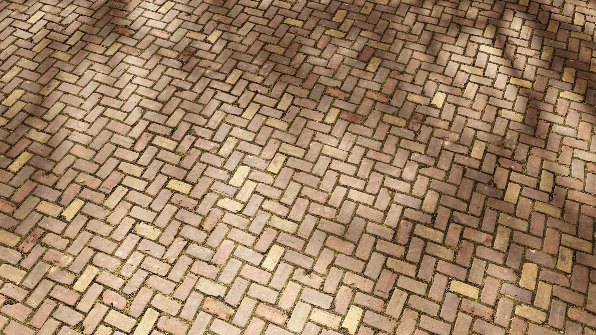 High-Resolution Seamless Herringbone Brick Floor PBR Texture