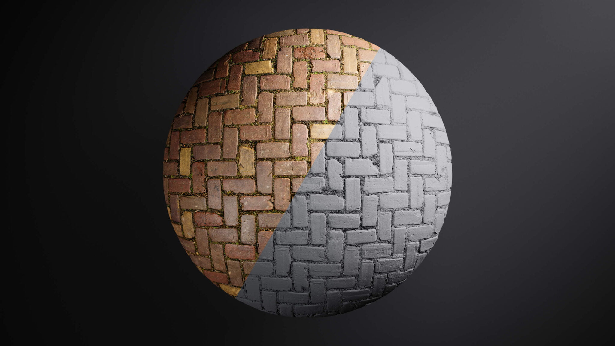 High-Resolution Seamless Herringbone Brick Floor PBR Texture