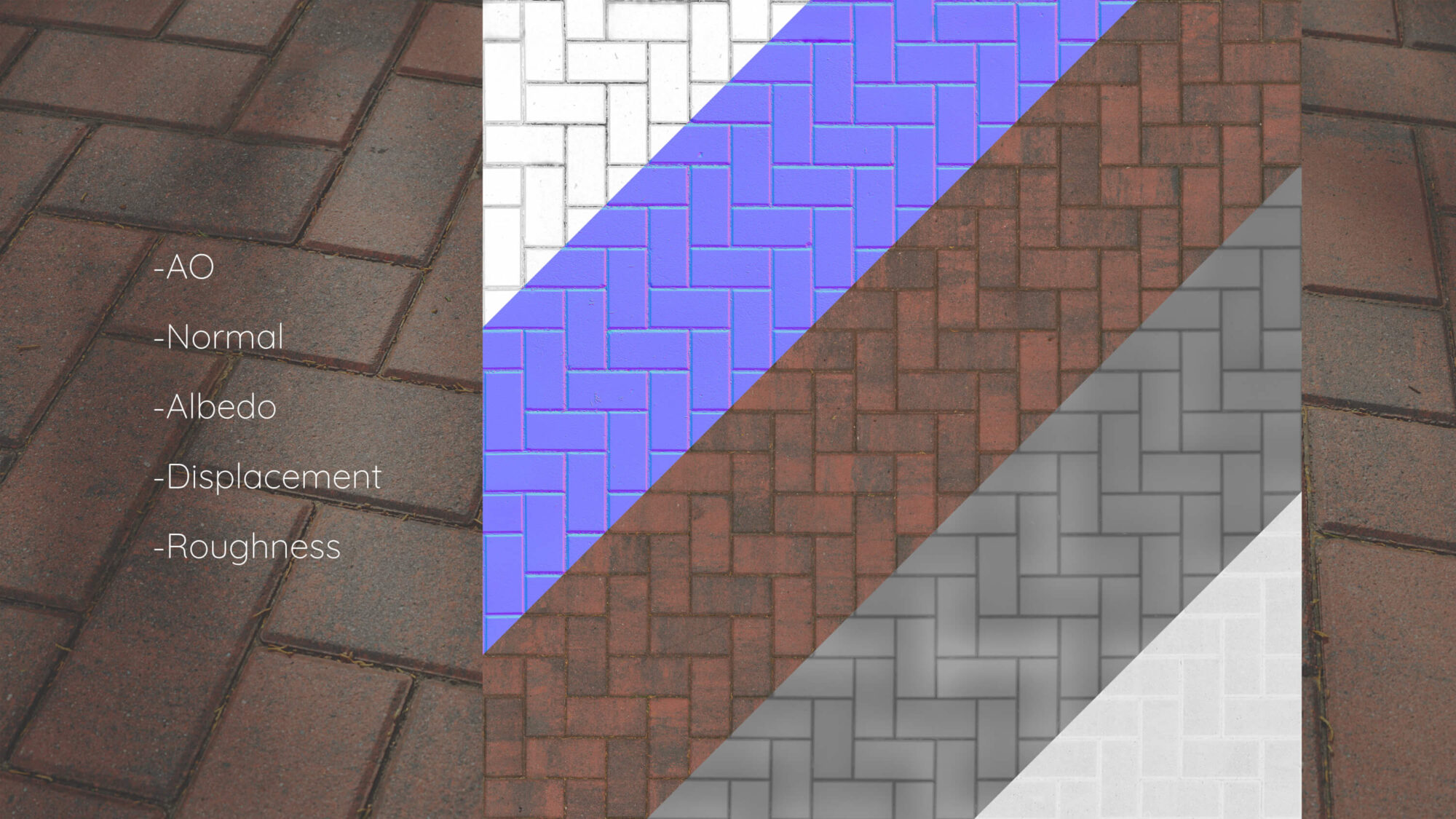 High-Resolution Seamless Herringbone Brick Floor PBR Texture