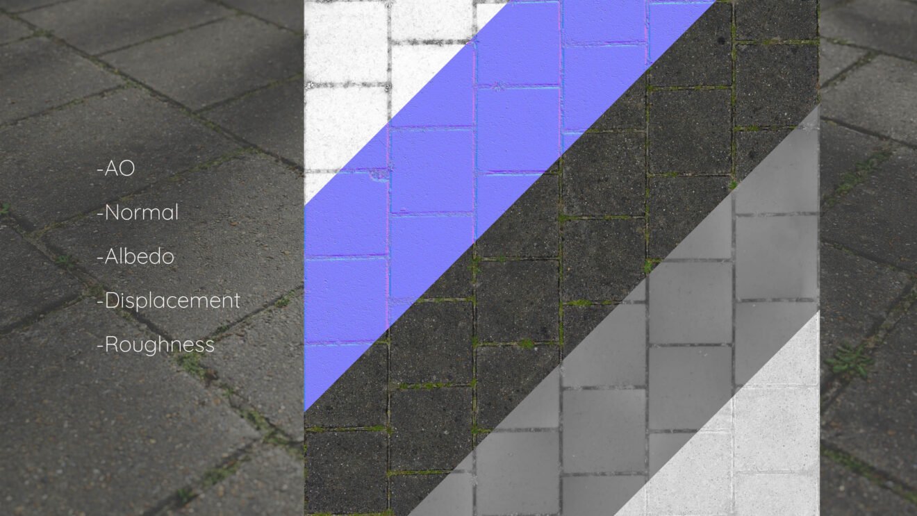 High-Resolution Seamless Concrete Tiles PBR Texture