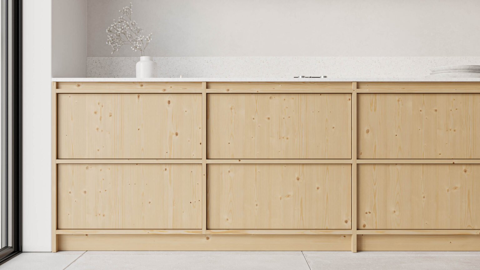 Spruce Wood Veneer Seamless PBR Texture