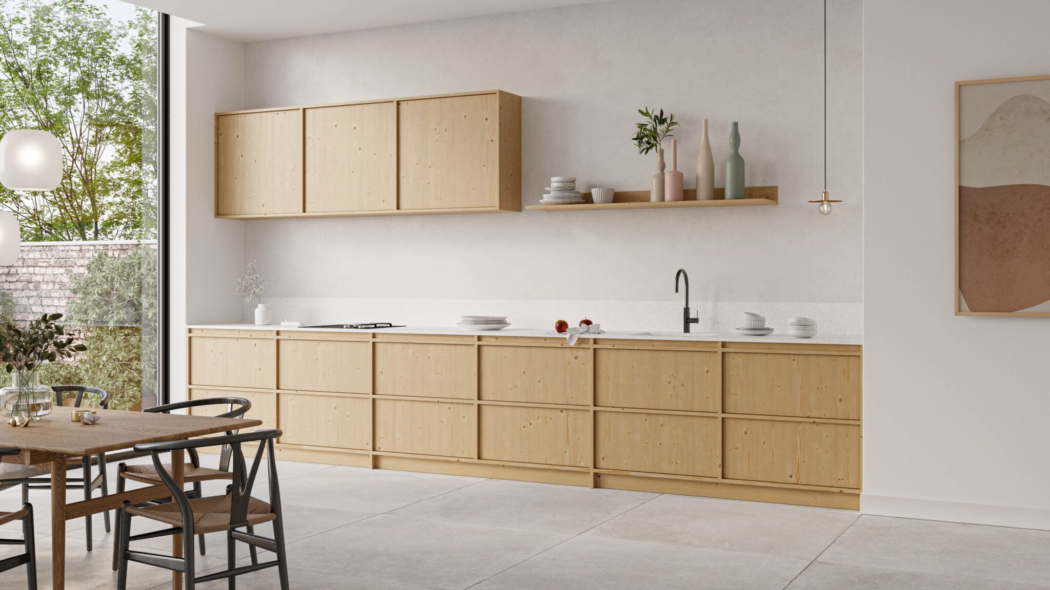 Spruce Wood Veneer Seamless PBR Texture