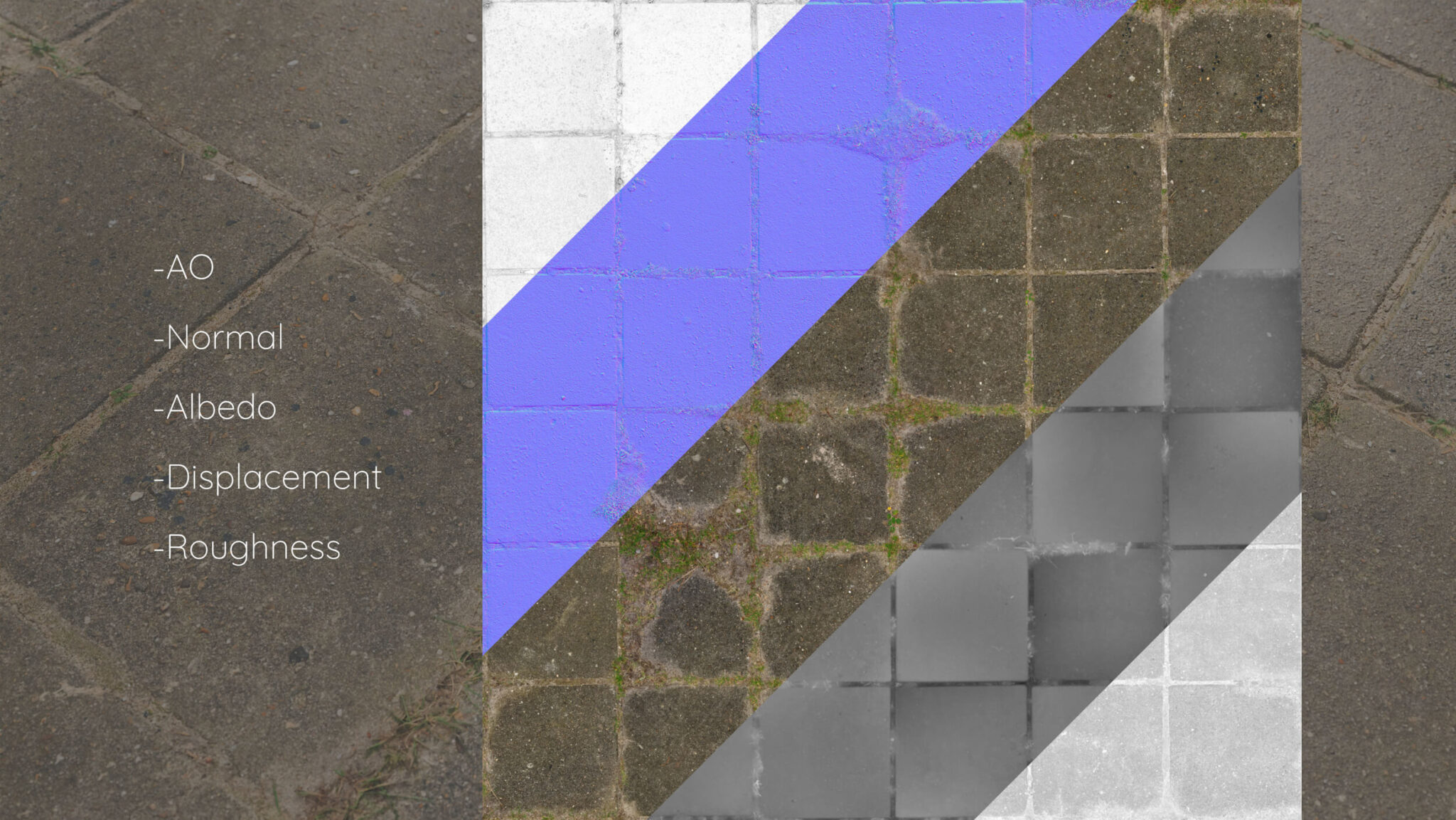 High-Resolution Seamless Concrete Tiles PBR Texture