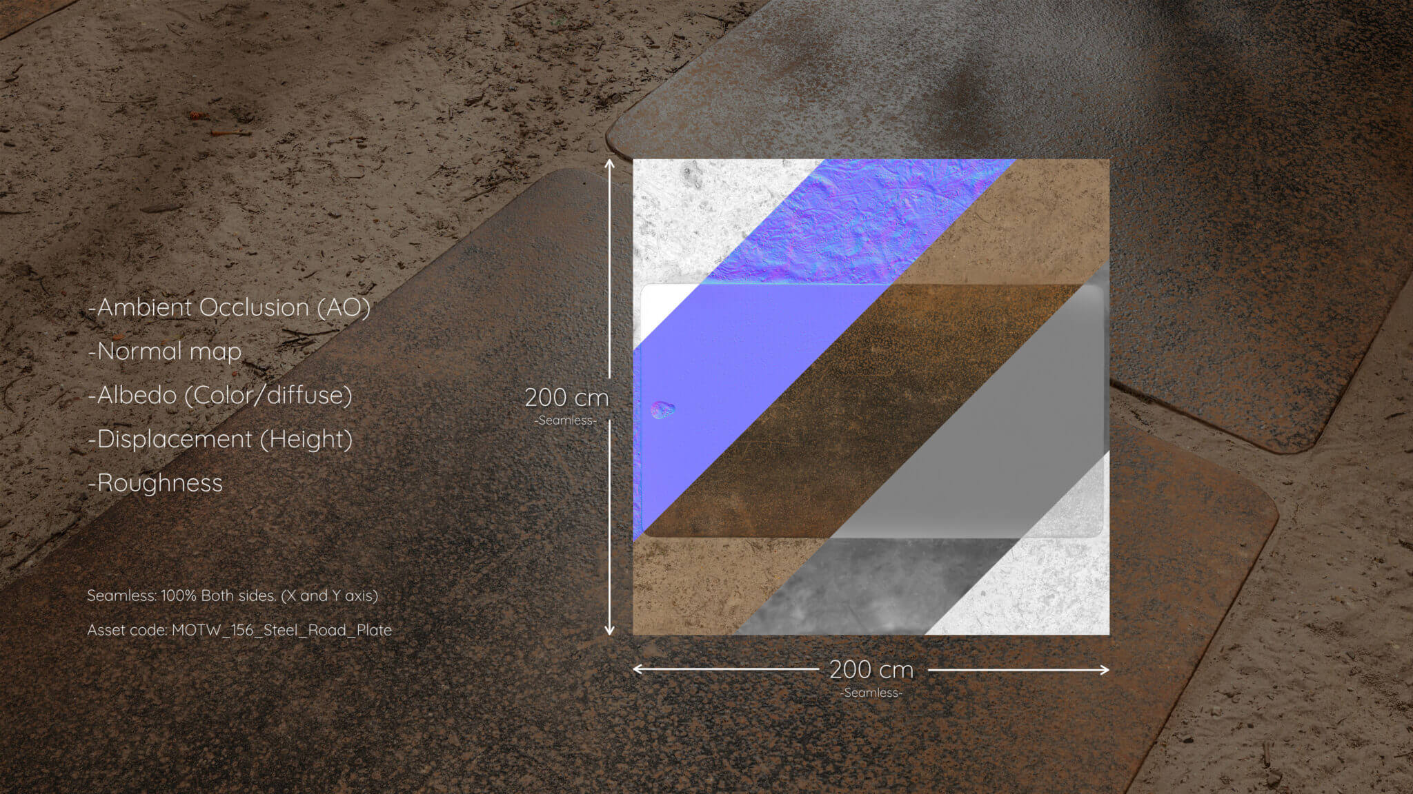Seamless Steel Road Plate Texture | Materials of the World