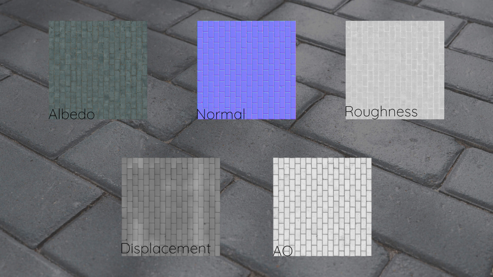 High-Resolution Seamless Brick Pavement Texture