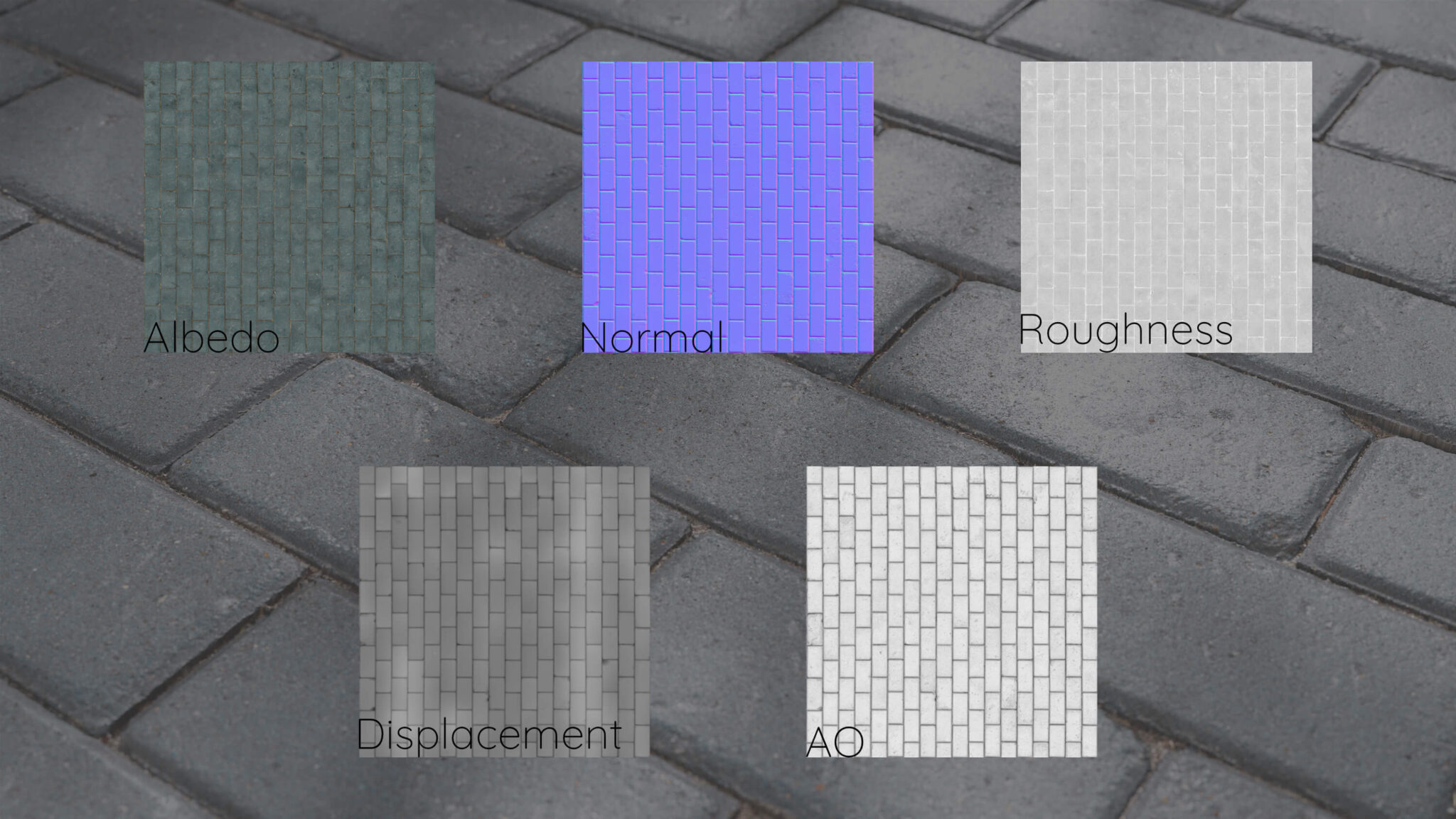 High-Resolution Seamless Brick Pavement Texture