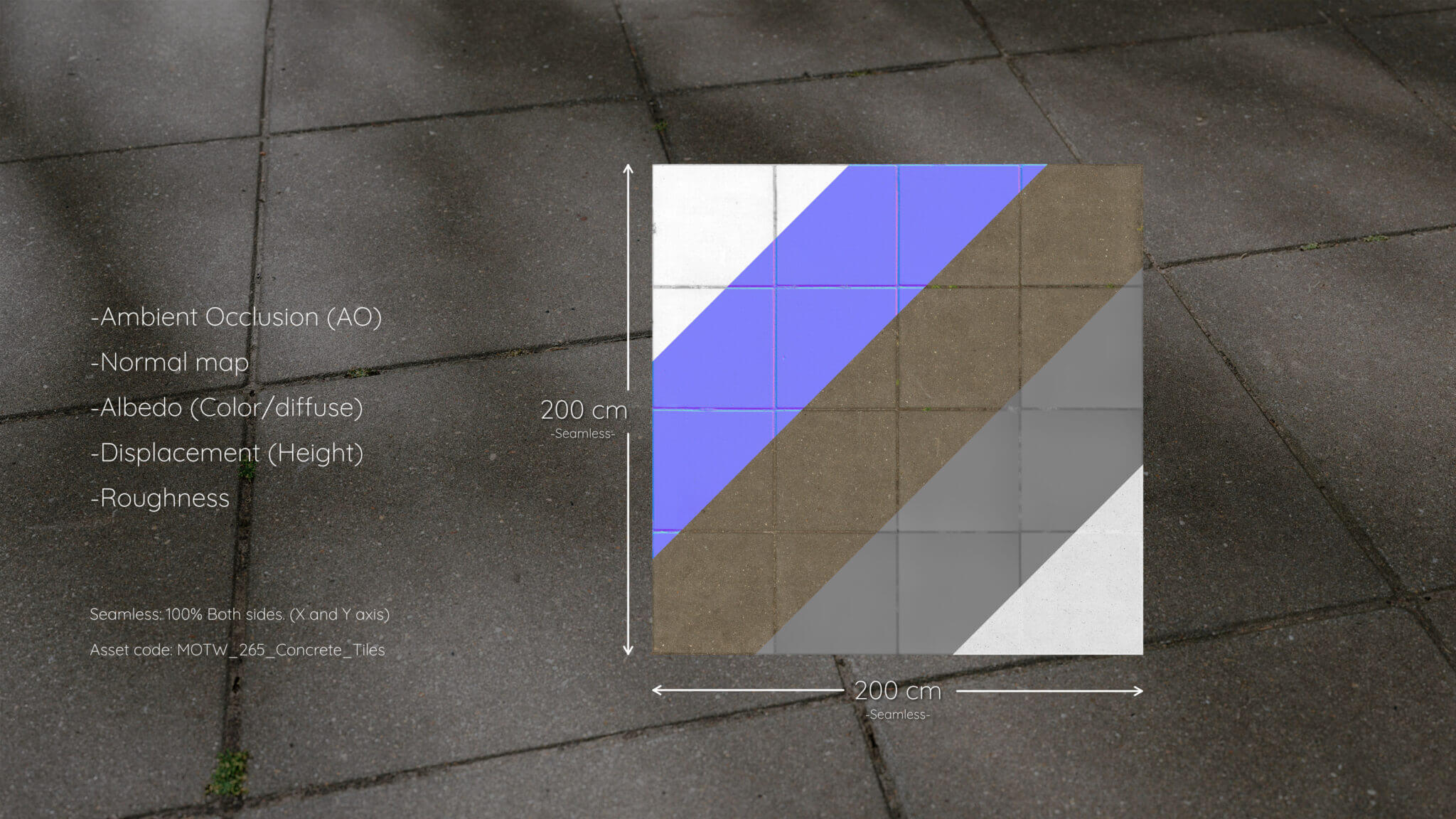 Seamless Concrete Tiles Texture | Materials of the World