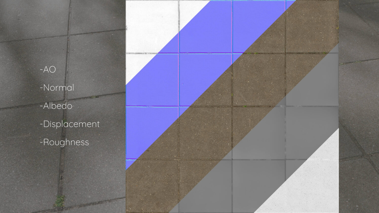 High-Resolution Seamless Concrete Tiles Pavement Texture