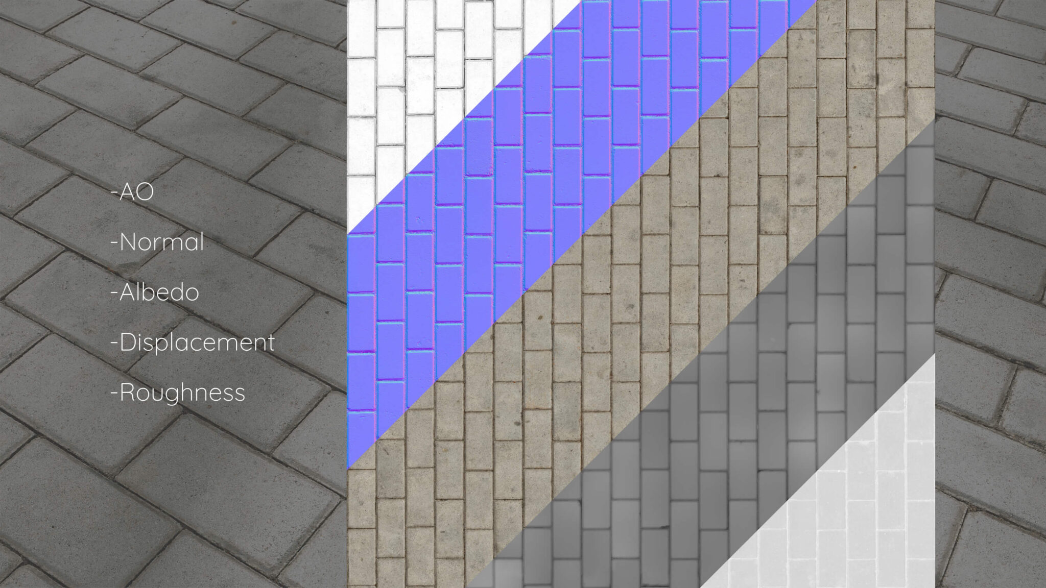High-Resolution Seamless Brick Pavement Texture