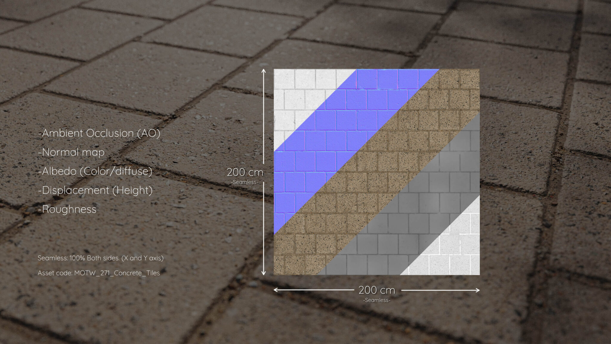 Seamless Concrete Tiles Texture | Materials of the World