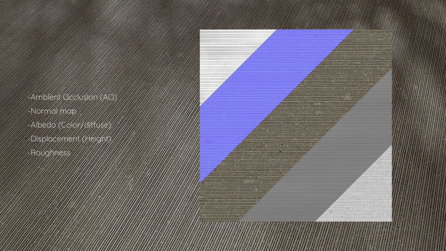 Grooved Concrete Seamless PBR Texture